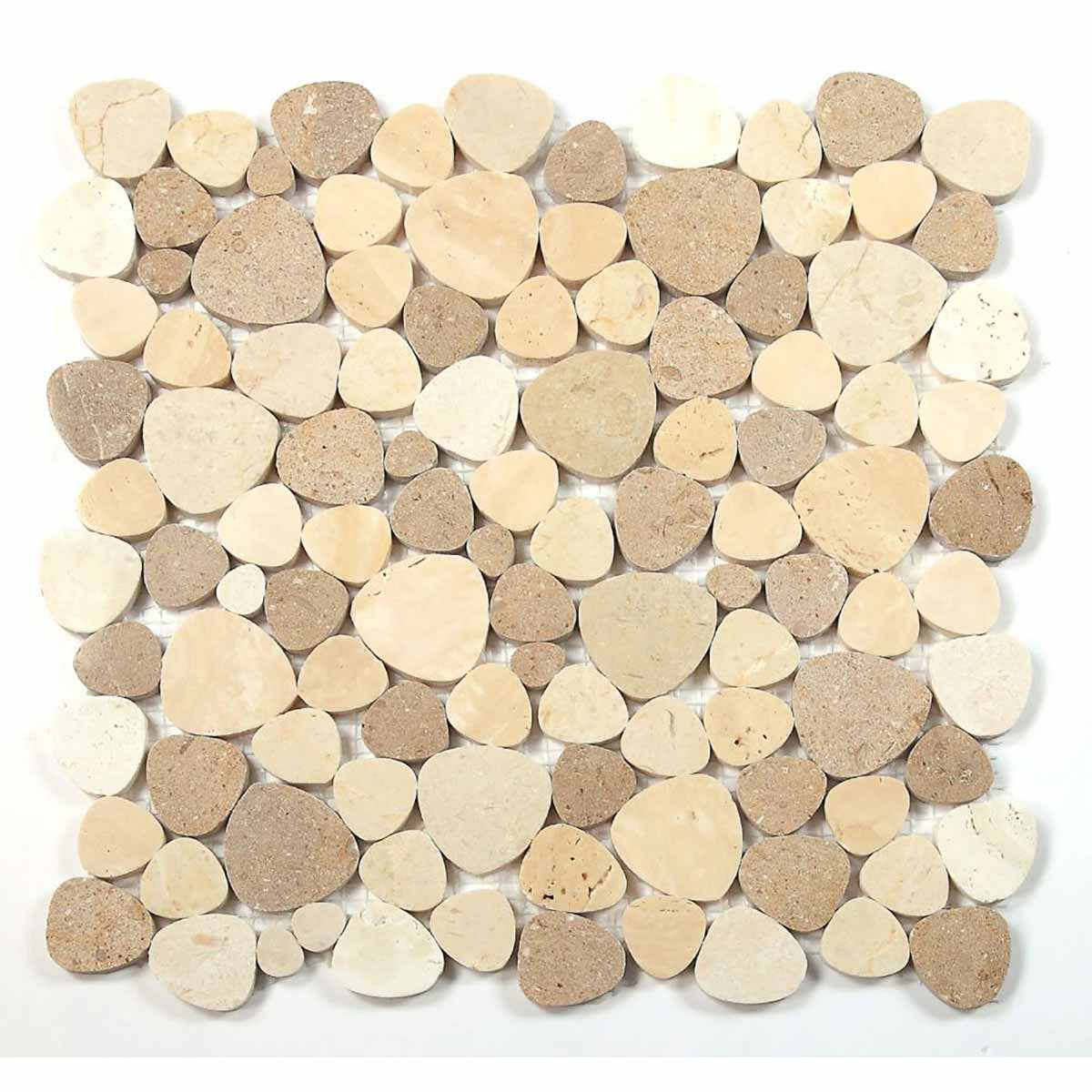 Mosaics Marble Pebbles Heart Shape - Brown | Flooring Supply Shop